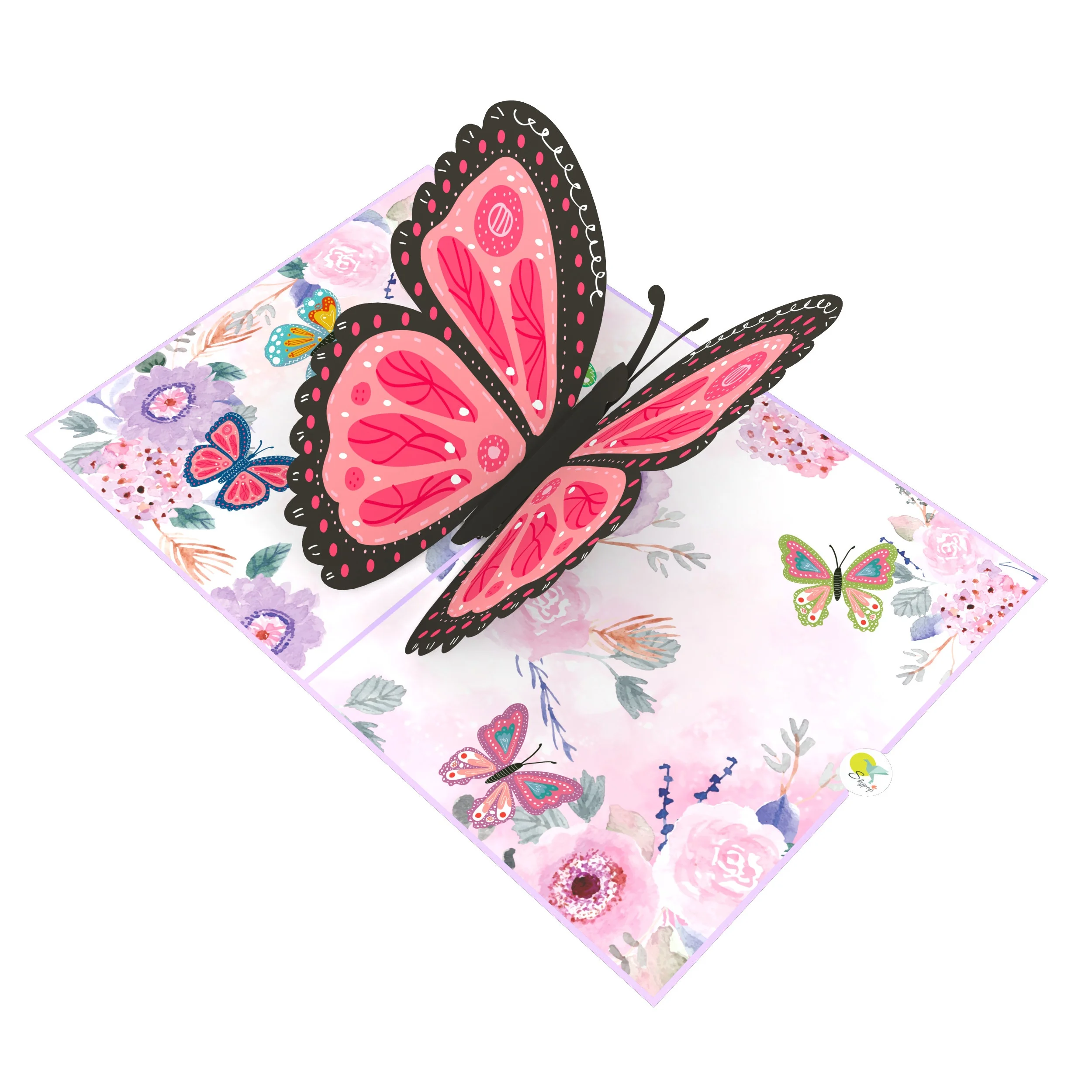Pink Butterfly 3d Pop Up Card Best Seller For Baby Birthday New Born ...