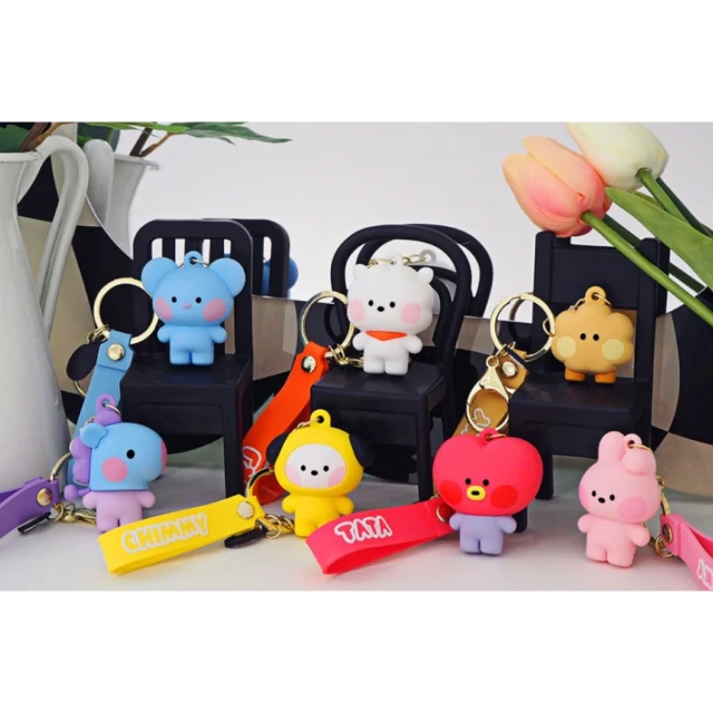 Bt21 Minini Characters Figure Keyrings Straps Decoration Id Cards Soft ...