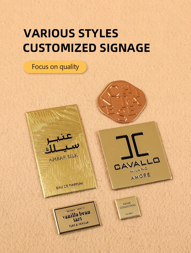 Custom OEM Design Nameplate Engraved 3D Embossed Metal Brand Logo ...