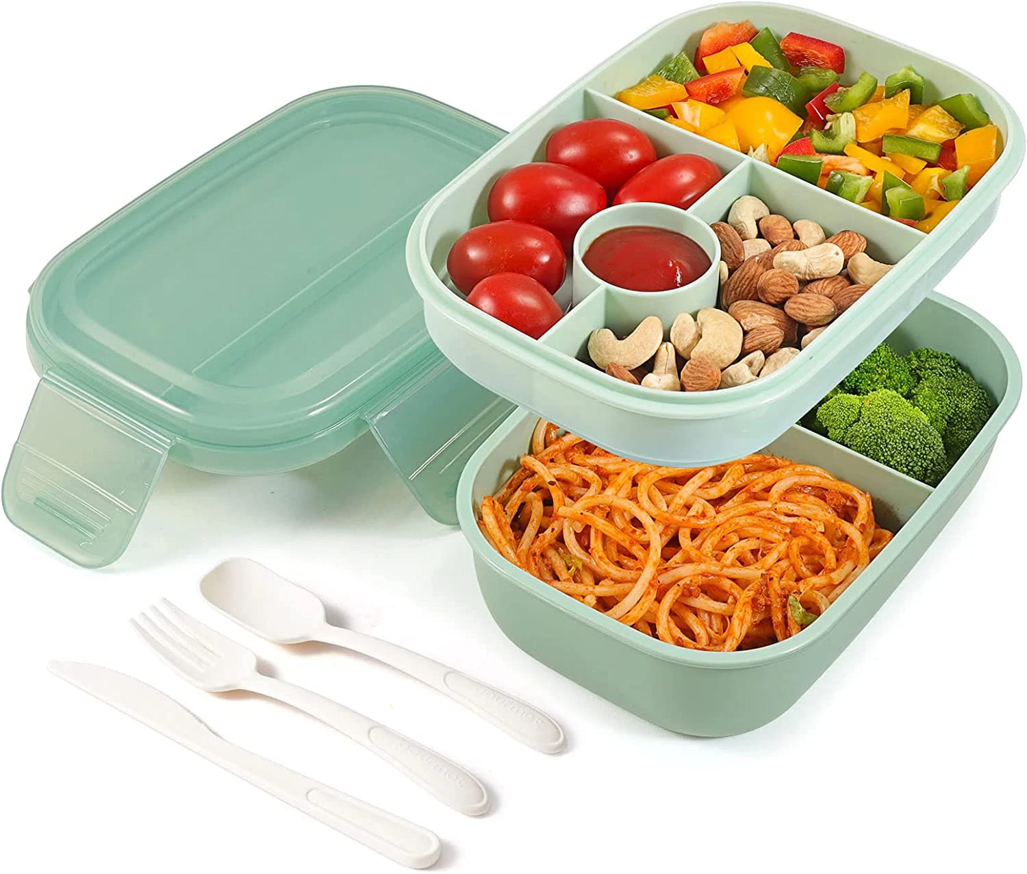 Promotional Pp Plastic Lunch Box Double Layer Salad Lunch Box Multi ...