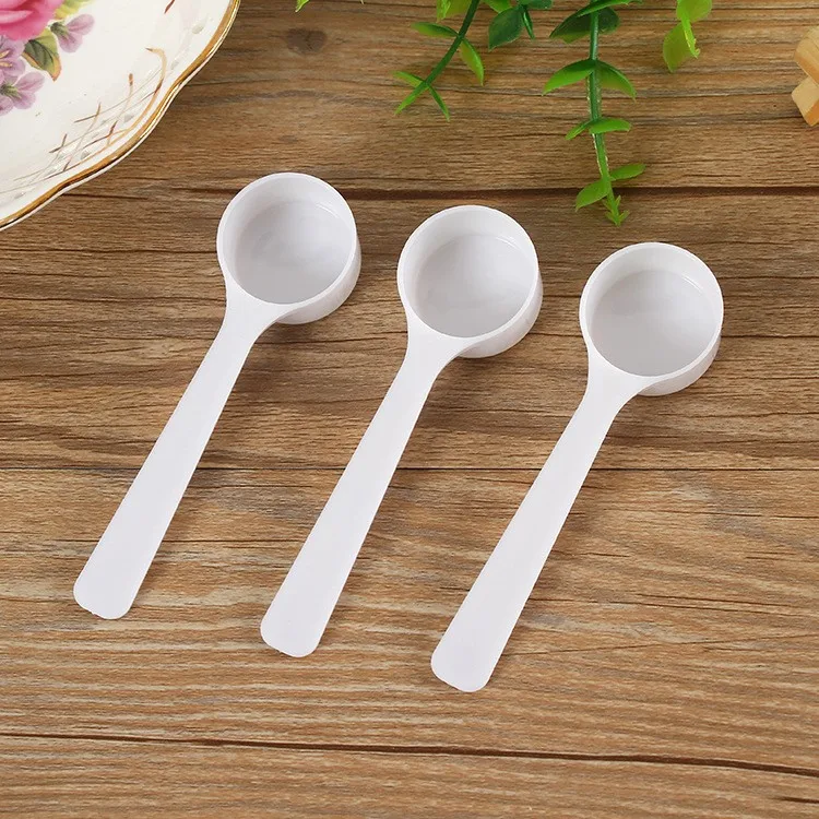 4g 8ml Round Flat Bottom White Clear Plastic Pp Measuring Spoon Scoop ...