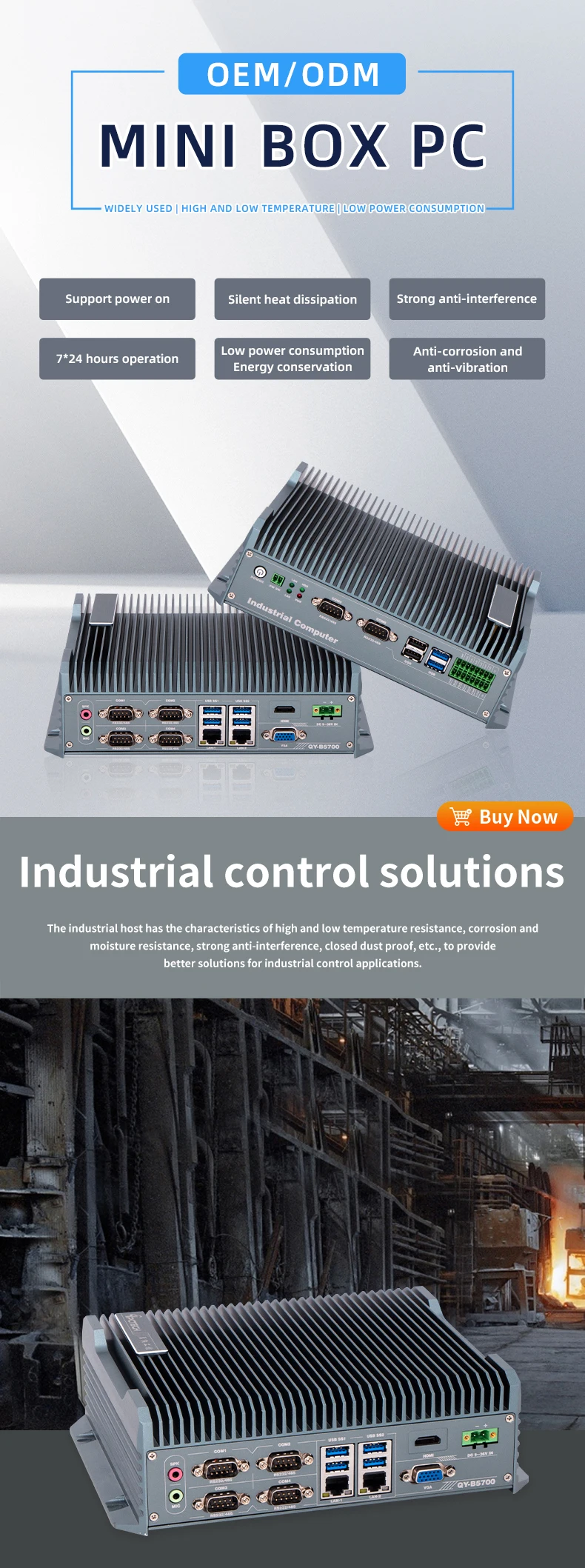 Pc Industrial Linux Mini Pc Ipctech Fanless Industry Mini Pc Embedded ...