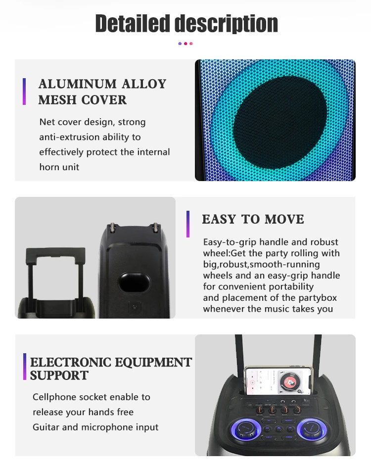 Professional Trolley Double 10 Inch Audio Subwoofer Speaker With Flame ...