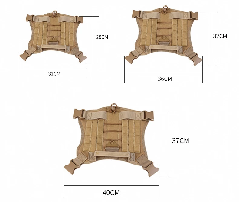 Dogs Chest Rig Bag K9 Tactical Service Dog Vest Training Harness Collar ...