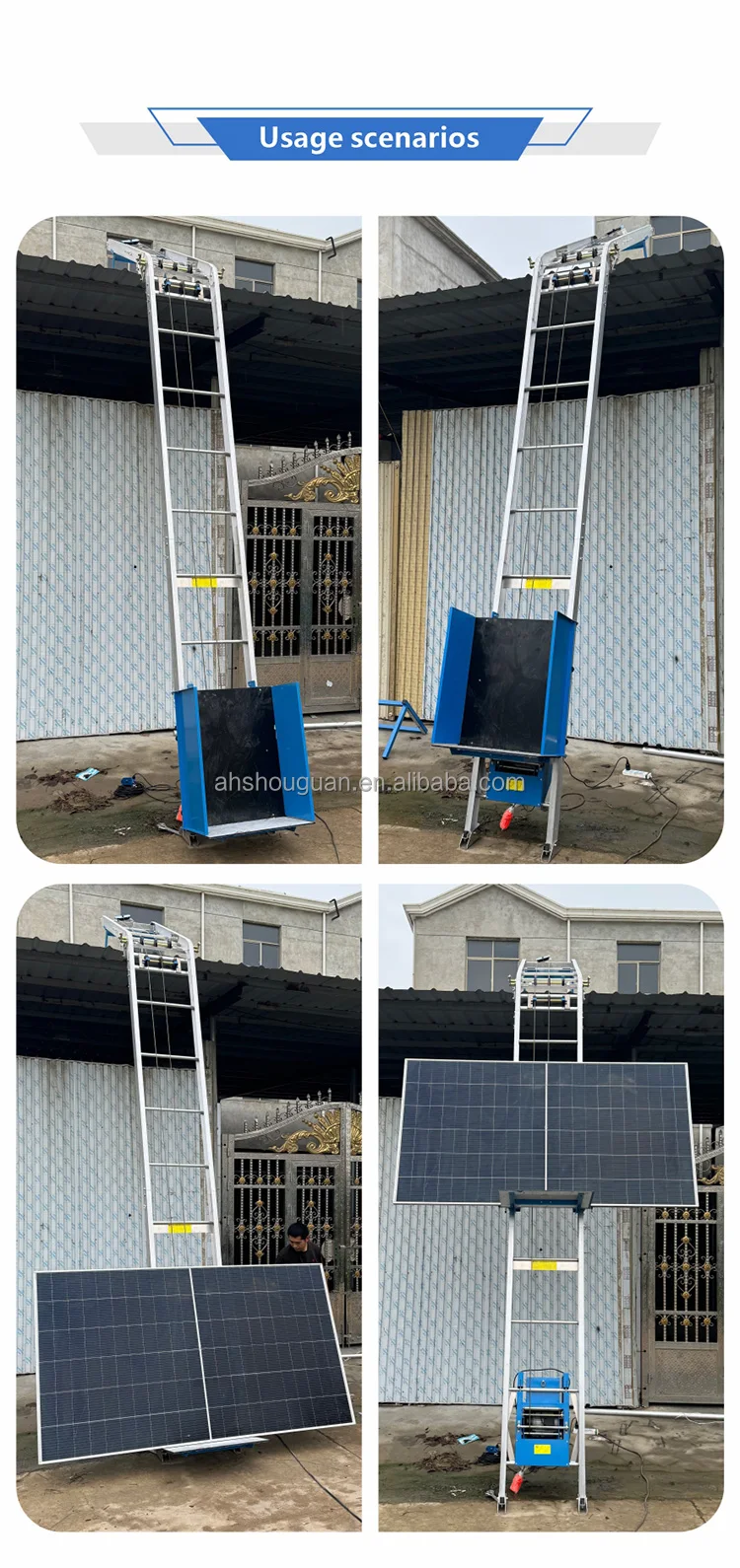 Aluminium Ladder Lift Industrial Lift Solar Panel to Roof Height 4-19m ...