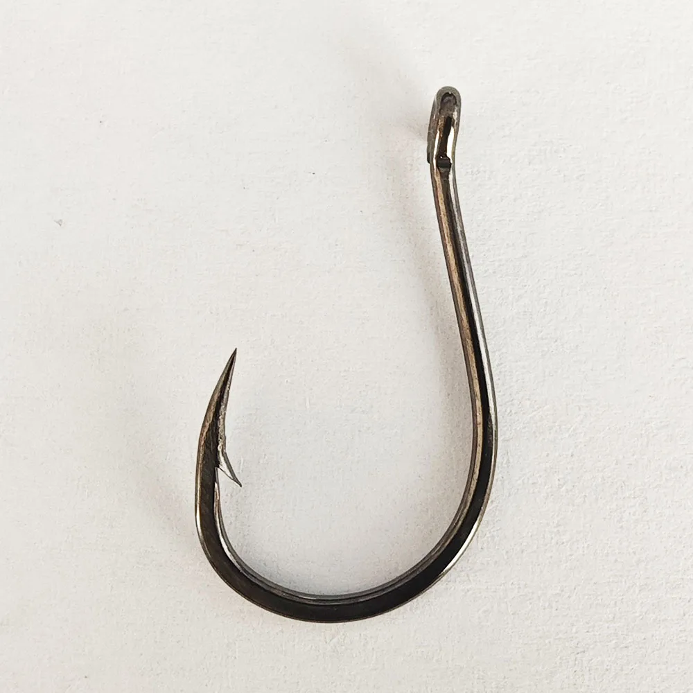 Alpha 1002 Fishhooks with Barbed Ring Black High Carbon Steel for ...