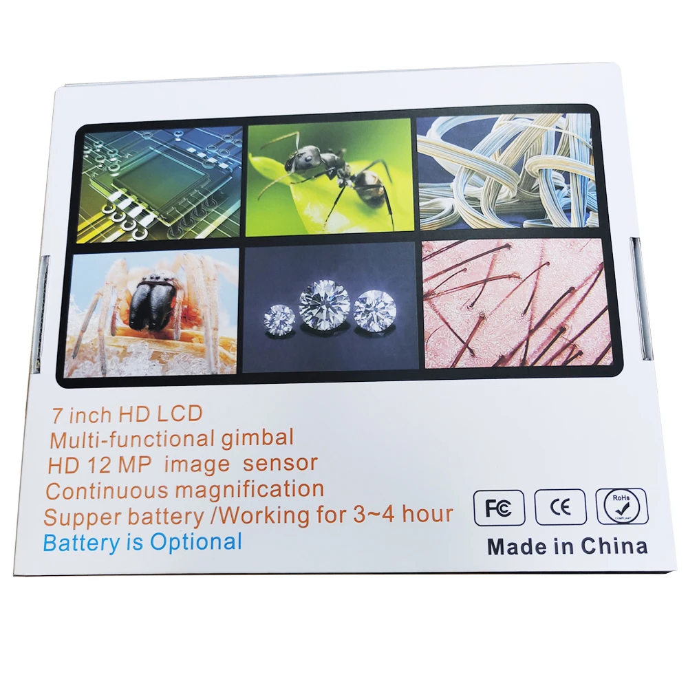 12mp 1200x 1080p Fhd 7" Lcd Display Digital Microscope With 32gb Tf ...