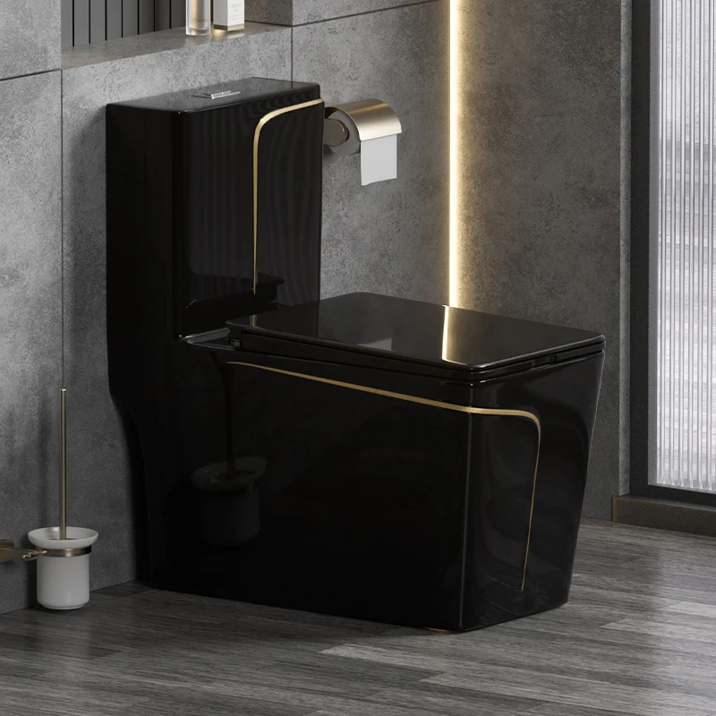 Luxury Modern Style WC Gold Line Multicolor Ceramic Toilet