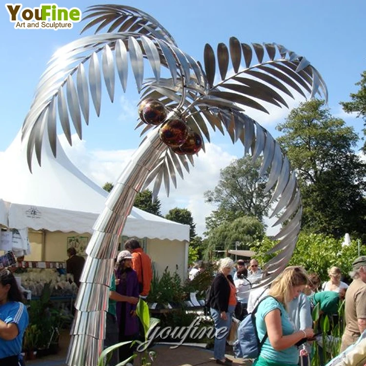 Outdoor Modern Abstract Decorative Stainless Steel Metal Palm Tree ...