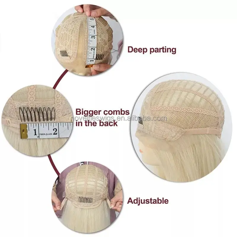 Novelties 40 Inch Golden Blonde Lace Front Wig Blonde Synthetic Lace ...