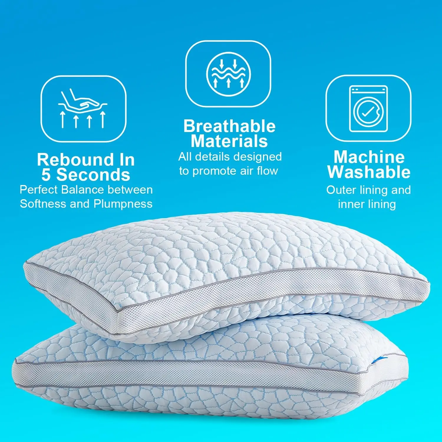 Alibaba.com: Luxury Cooling Memory Foam Pillows 2 Pack, Queen Size ...