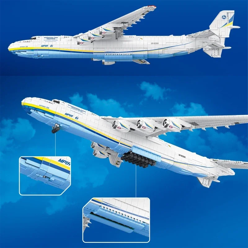 Large Transport Aircraft An-225 Model Aviation Plane Airplane Bricks ...