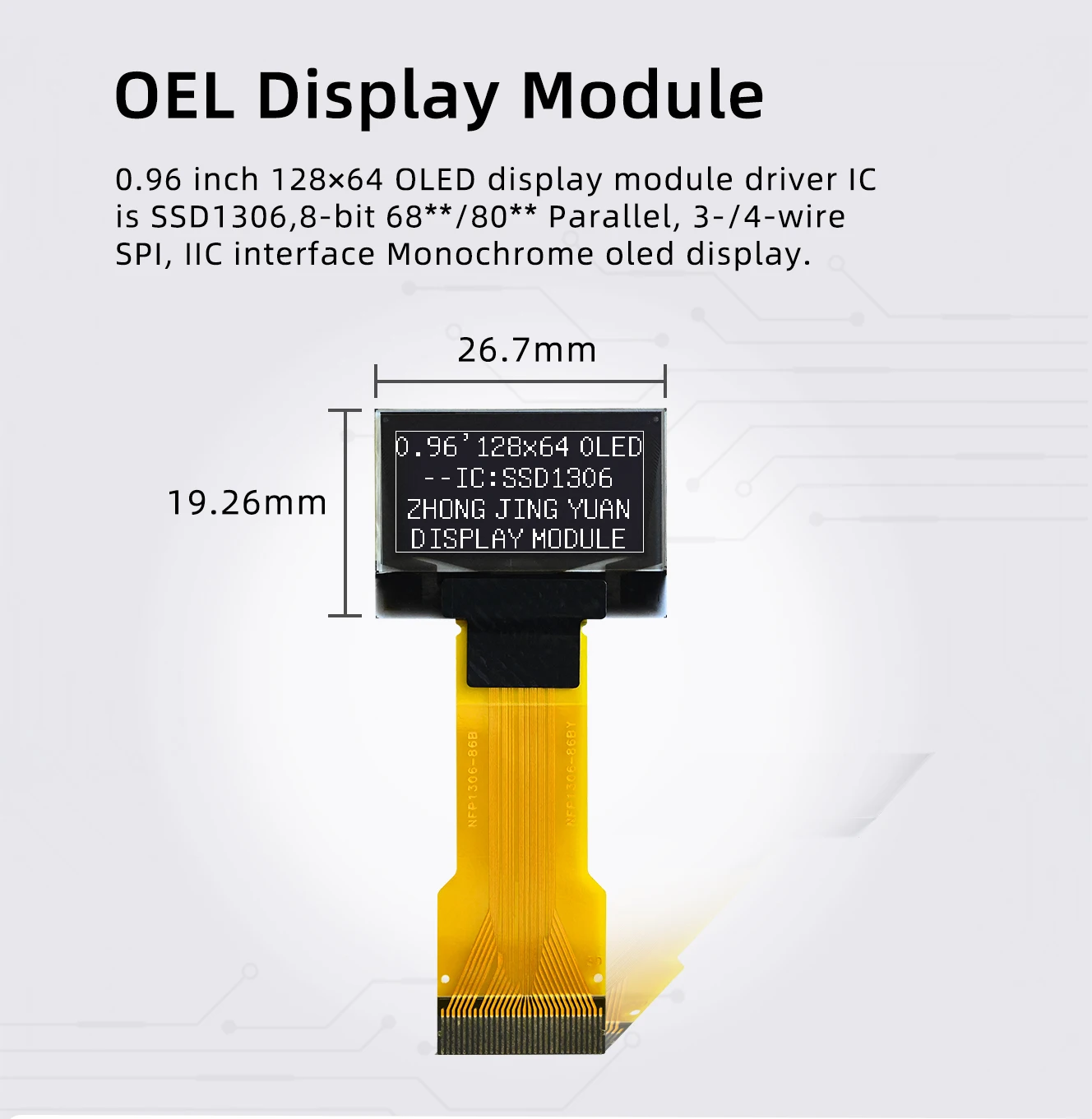 0.96 Inch Oled Display Module 128x64 Driver Ic Is Ssd1306 Spi/iic ...