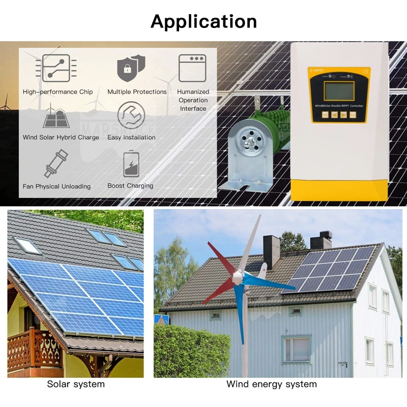 Bluetooth Dual MPPT Wind and Solar Hybrid Charge Controller