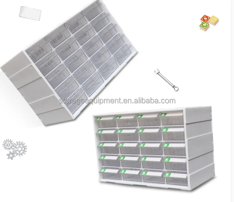 20 Drawers Plastic Desktop Stacking Drawer Storage Cabinet