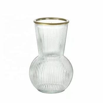 Modern Fluted Glass Bud Vase Handcrafted Glass Vase Clear Flower Vase ...