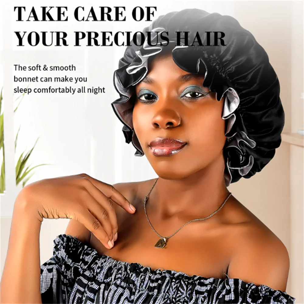 Custom Reversible Silk Bonnet - Satin Hair Wraps with Logo