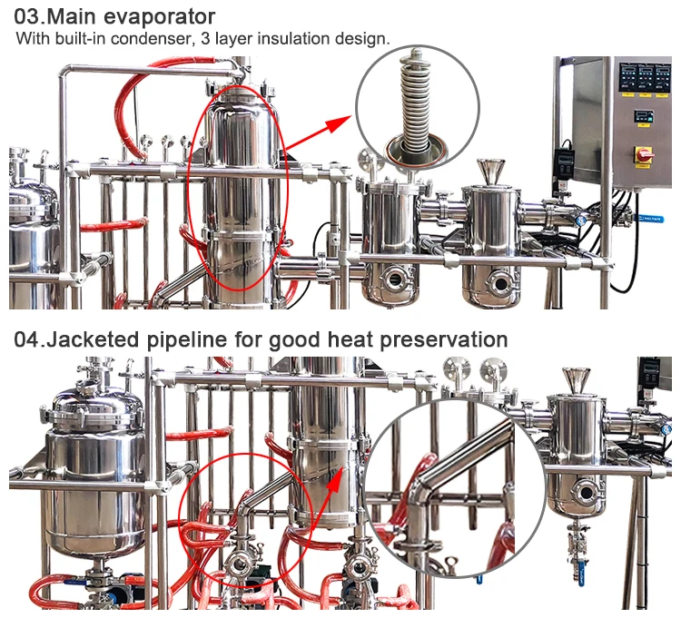 Fractional Molecular Distillation Column for Herb Oil Separation