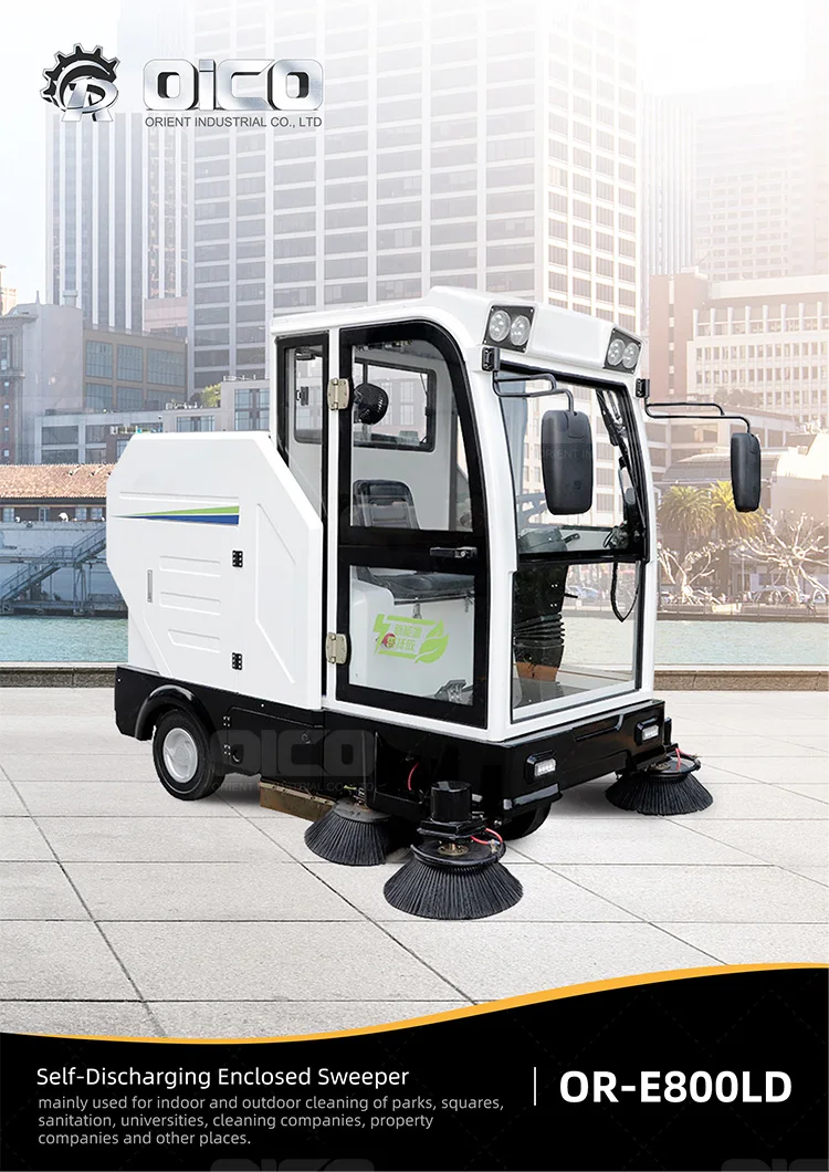 New Commercial Ride-on Electric Vacuum Sidewalk Floor Sweeper With ...
