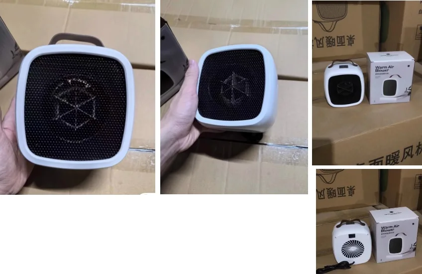 Compact 500W Mini Portable Space Heater Lightweight Desktop Warm Air ...