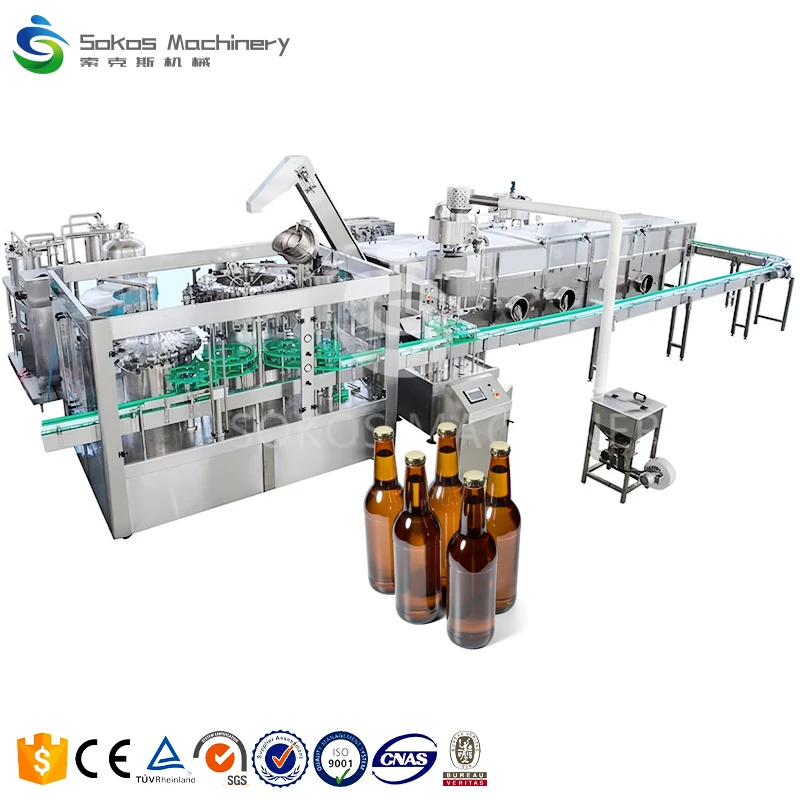 Customizable Output Glass Bottle Beer Filling And Sealing Machine Beer ...
