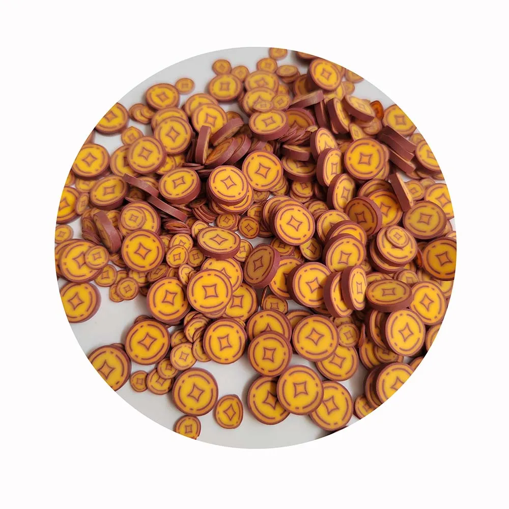 Gold Ancient Coin Polymer Clay Slices for DIY Crafts