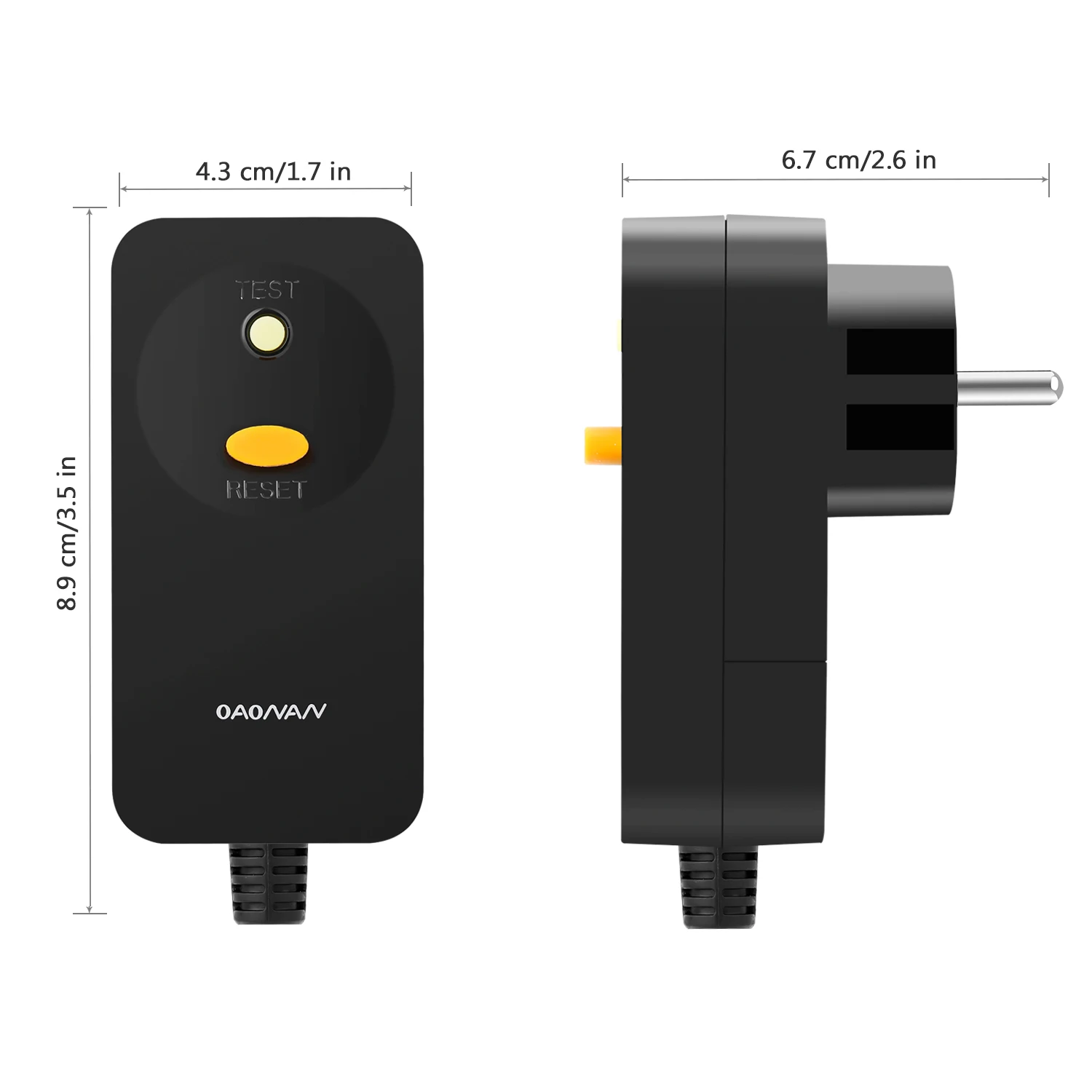 240V 16A 2pin Portable Residual Current EU Standard PRCD Plug Support ...