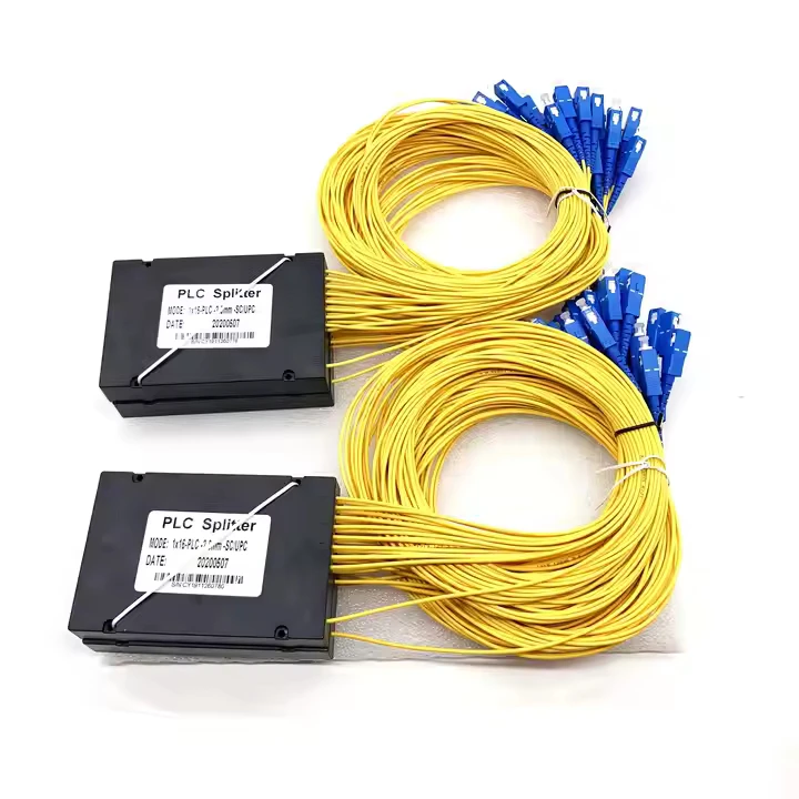 Single-Mode Fiber Optic Splitter PLC for FTTH/PON Low Loss 1x2 1x4 1x8 ...
