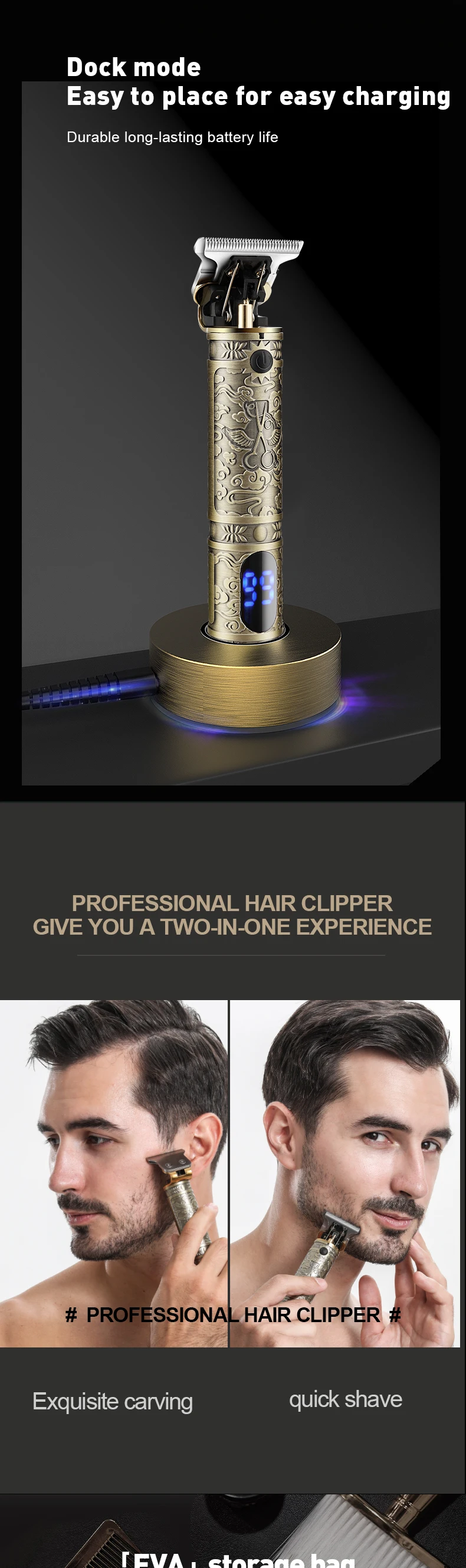Lm-911 Resuxi Professional Cord Cordless Lithium-ion Electric Beard ...