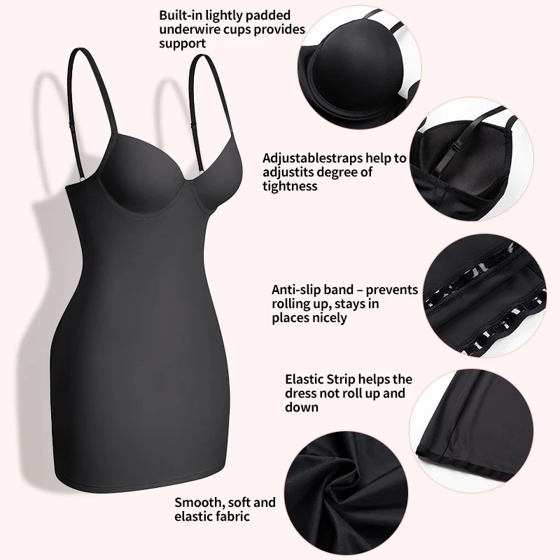2022 Adjustable Sexy Body Shaper Dress Tummy Control Slip Seamless ...