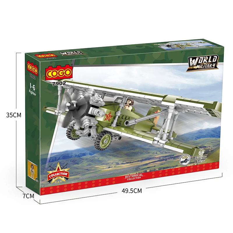 Cogo World War Fighter Plastic 3d Building Blocks Plane Children ...