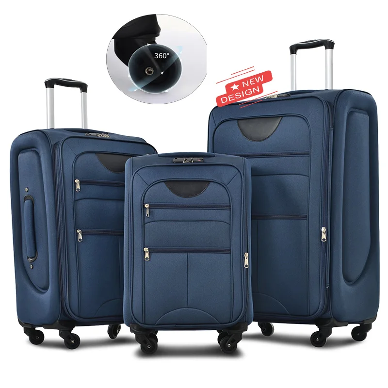 3 Pc Spinner Luggage Set Softside Lightweight Expandable Carry-on ...