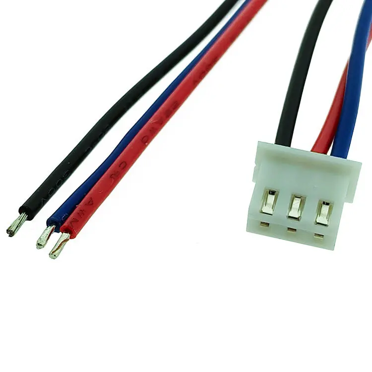 200mm XH2.54 Terminal Wire Harness 3 Pin to 3MM Tinned UL1007 22AWG Automobiles Cable Assembly ...
