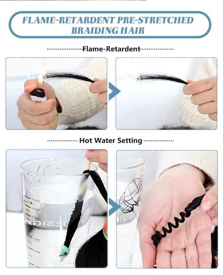 Wholesale Pre Stretch Expression Expressions Pre Stretched Braiding Hair