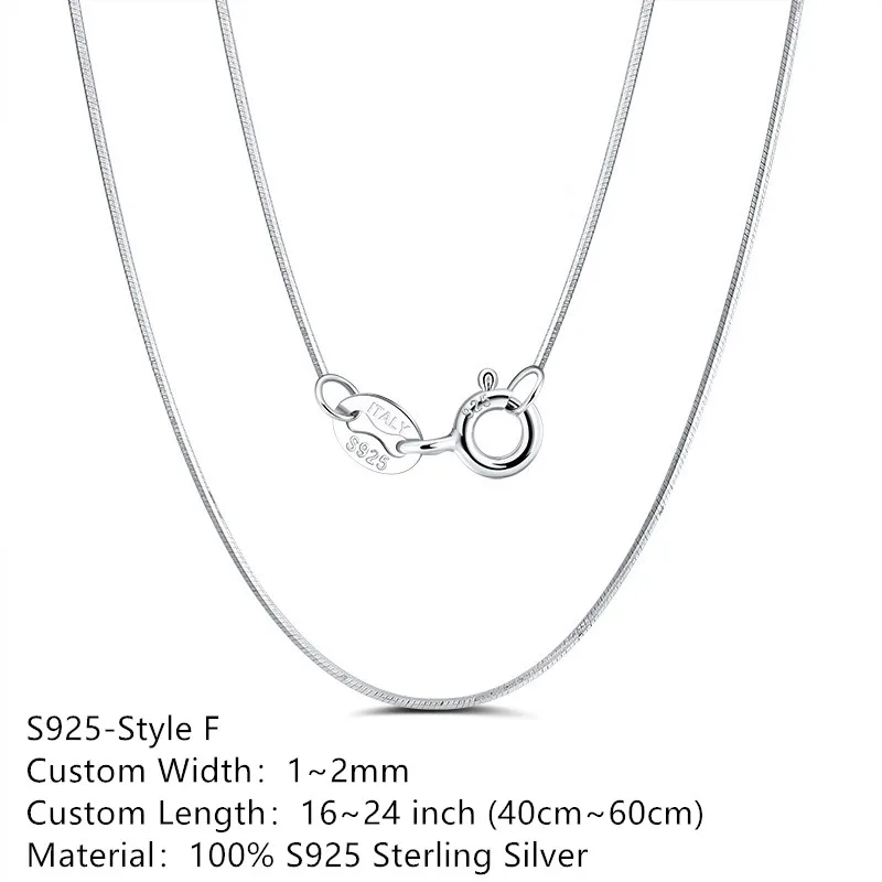Fine Jewelry S925 Sterling Silver Chain Necklace Non Fading Non Fading ...
