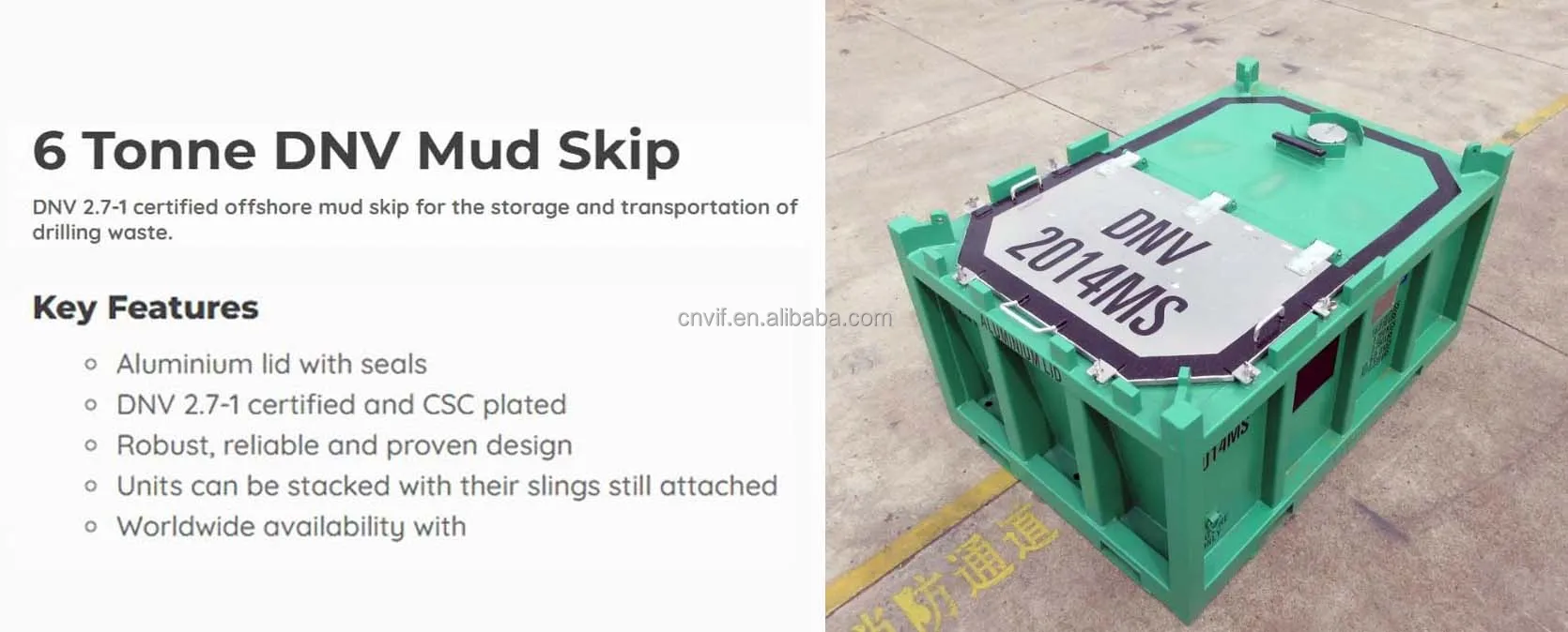 DNV Approved VITA Brand 2.4m (8FT) Offshore Waste Skip Container with ...