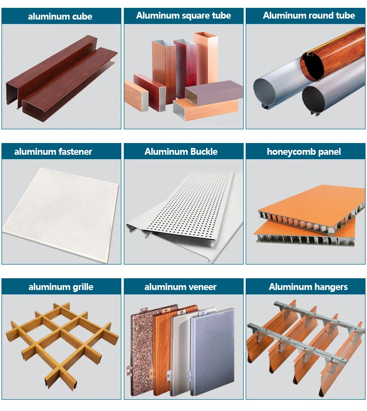 Customized Aluminum U-shape Ceiling Tiles Wood Color Baffle Ceiling ...