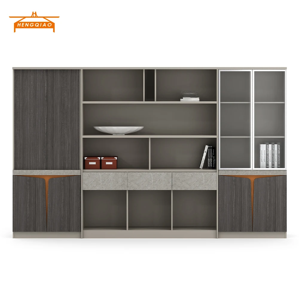 File Cabinet Wooden Display Rack Data Cabinet Boss Bookcase Office Full ...