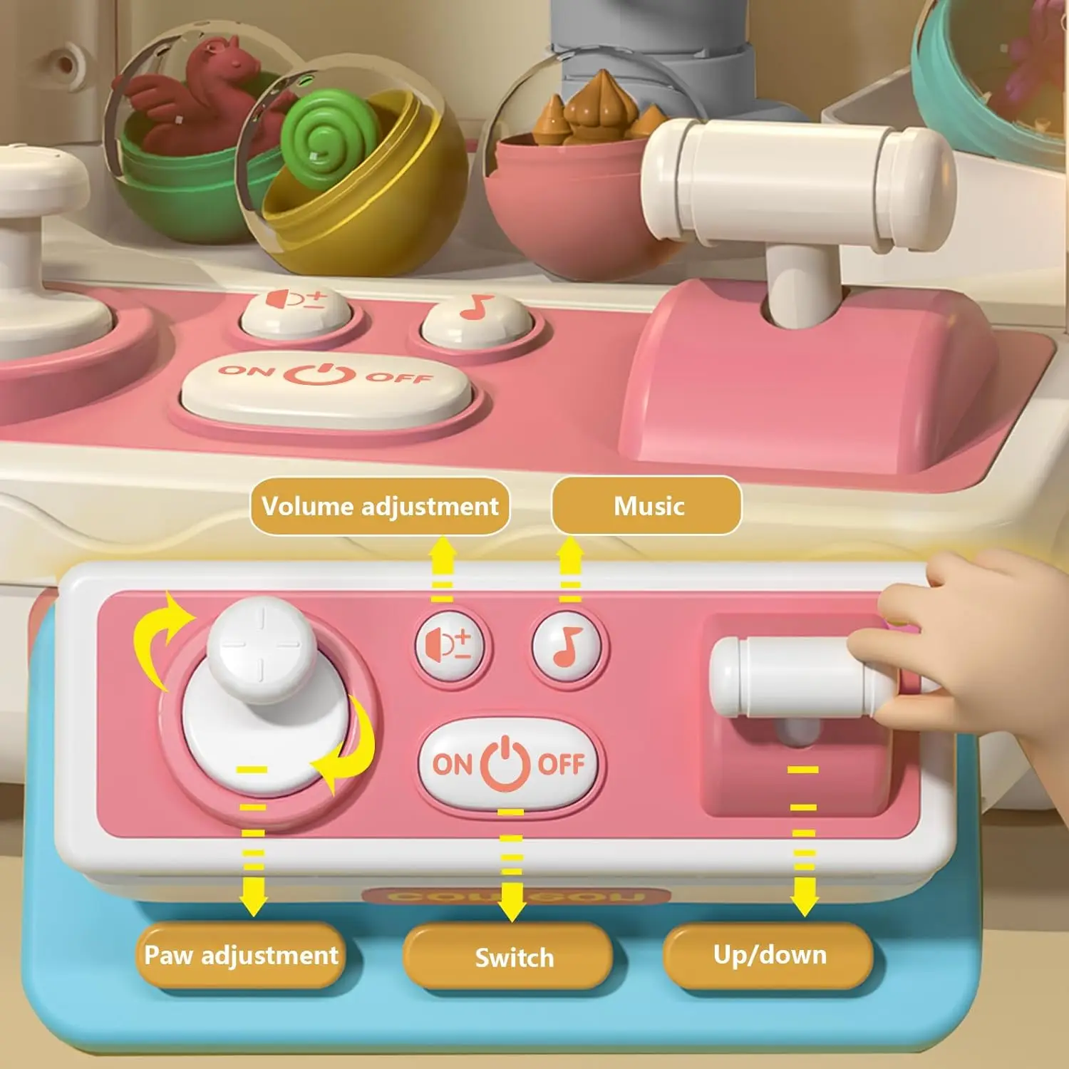 Mini Cute Claw Machine Toys Kit Arcade Games for Home Fun Tiny Stuff ...