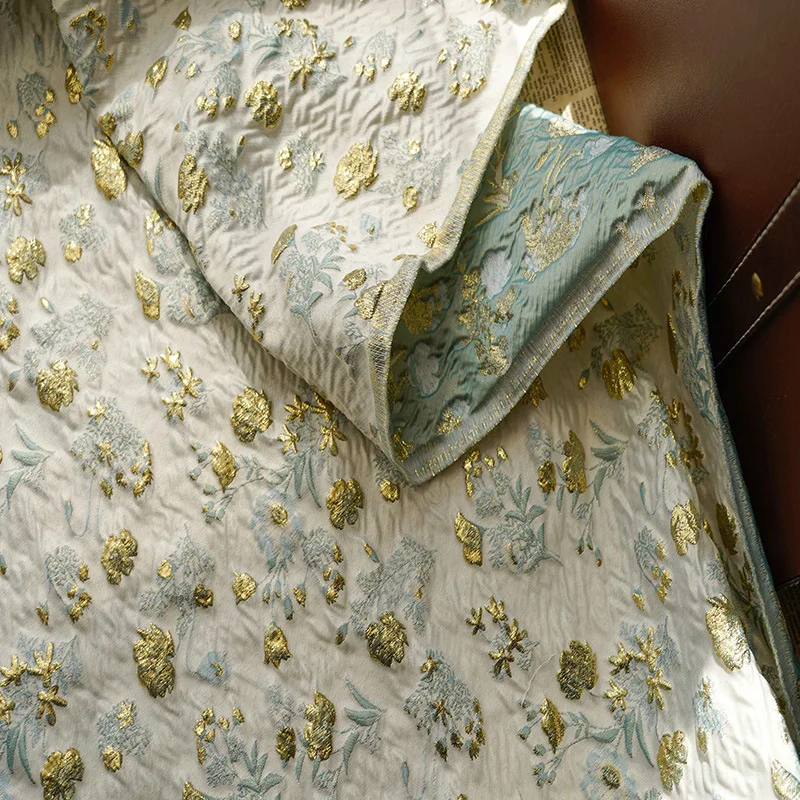 Brocade Fabric Damask Jacquard Embossed Flower Garments Fabric 3D Plain ...