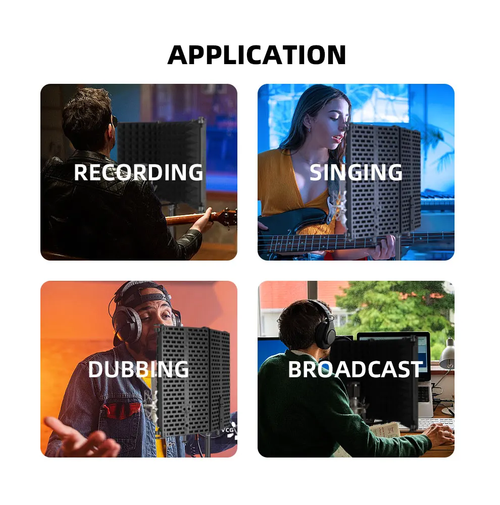 3 Doors Recording Microphone Reflexion Filter - Sound Isolation Shield