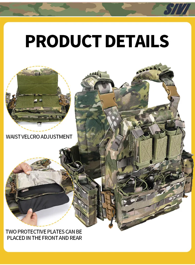 SIVI 1000D Plate Carrier - Tactical Vest for Men