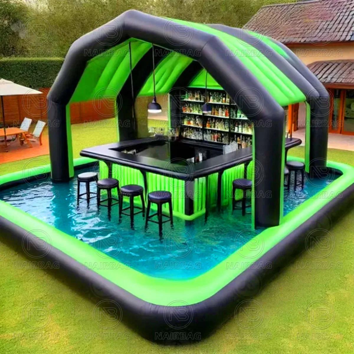 Mobile Inflatable Pool Bar Adults Outdoor Yard Party Water Pool ...