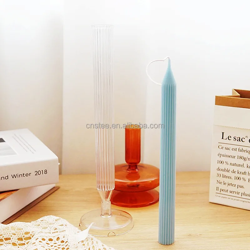 B-7015 Long Rod Serration Lines Pencil Head Plastic Candle Mold Acrylic ...