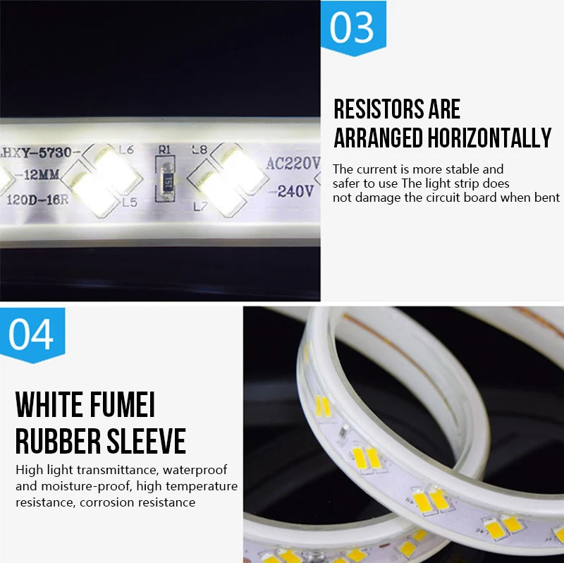 Manual Button Changeable Pure Copper Wire RGB 100M AC 220V 5050 SMD Led ...