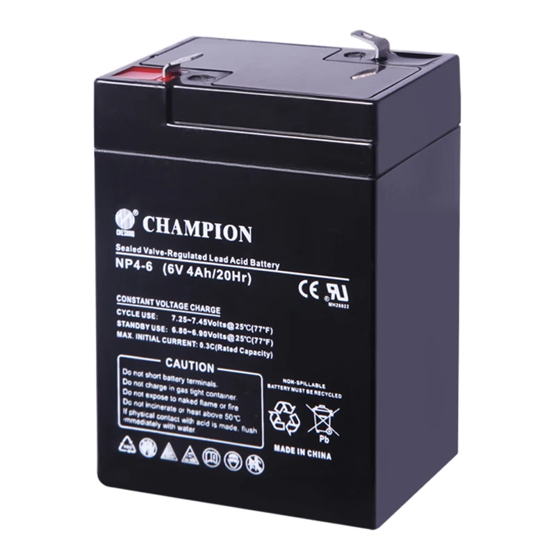 Champion 6v 4ah Rechargeable Battery Agm Sealed Lead Acid Battery 6v ...