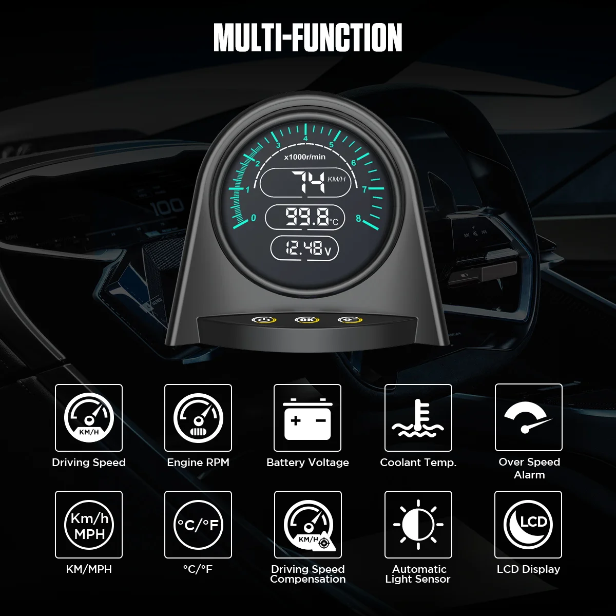 AUTOOL X70 OBD Car Digital Display - Full Diagnostic Scanner