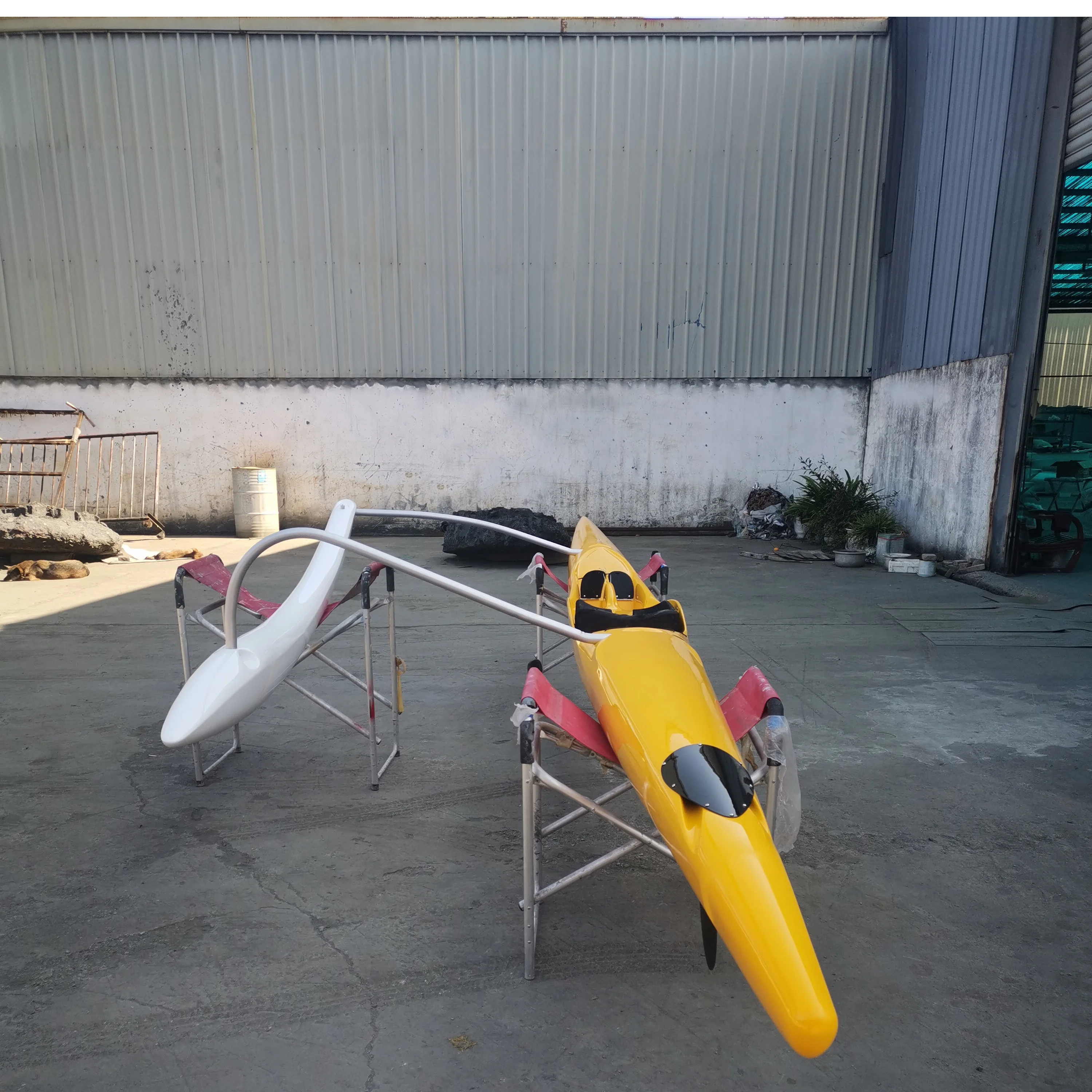 Carbon Fiber Canoe - Single 1 Man Outrigger AOCRA Surfing Canoe