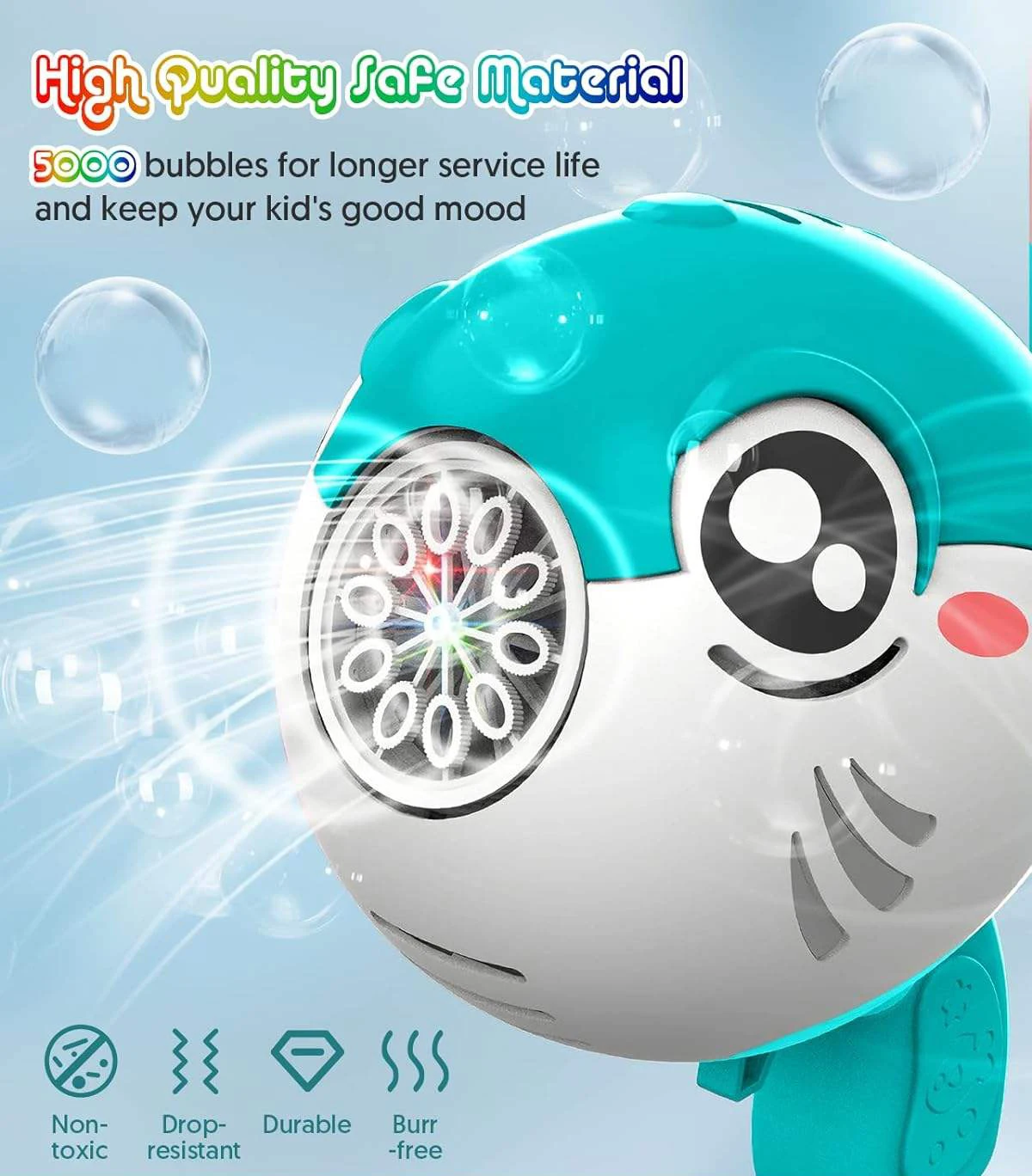 Cartoon Fish Soap Water Toy Children Multi-hole Bubble Gun Toys Summer ...