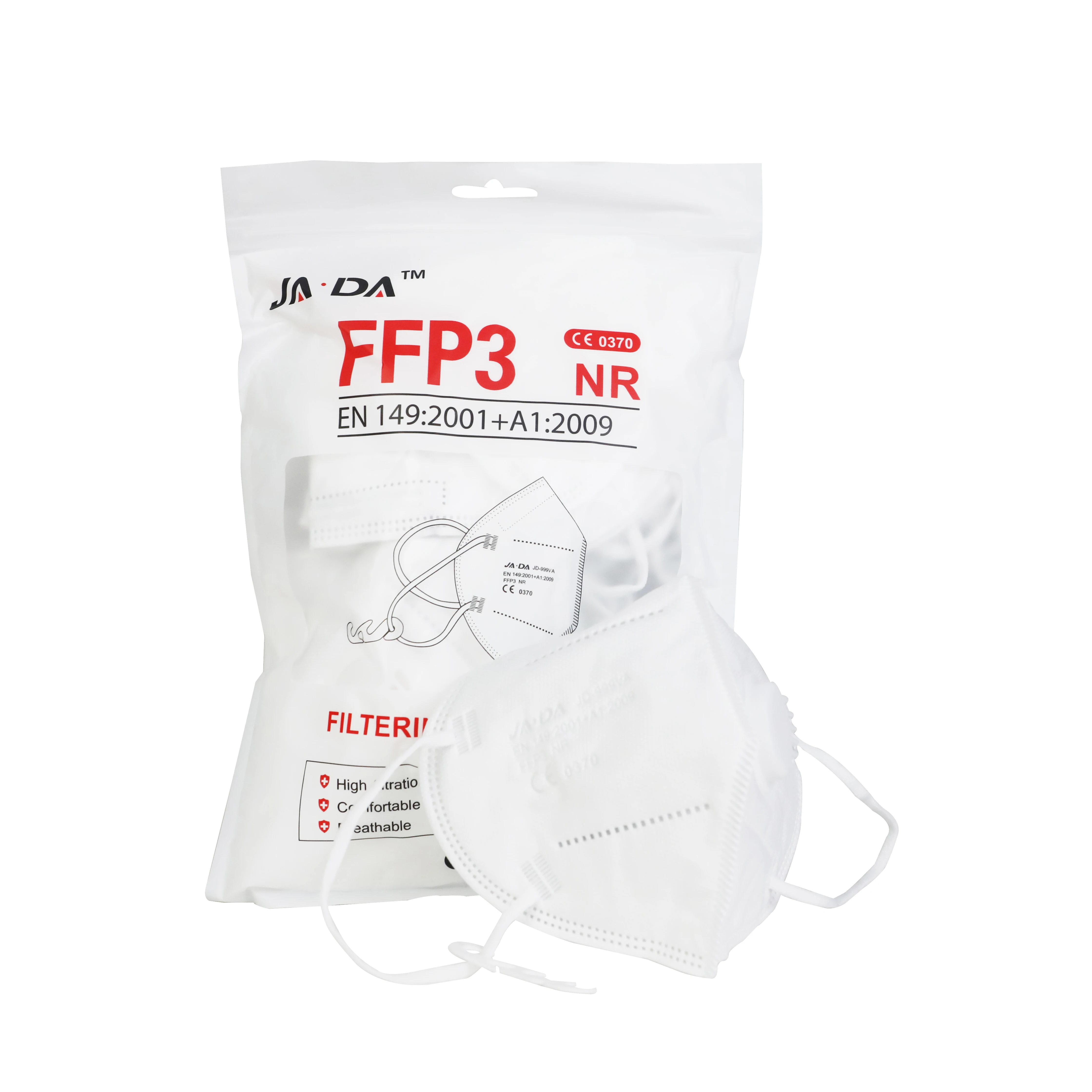 Factory Supply Disposable Ffp3 Flat-Fold Mask Ffp3 Facemask with Ce ...
